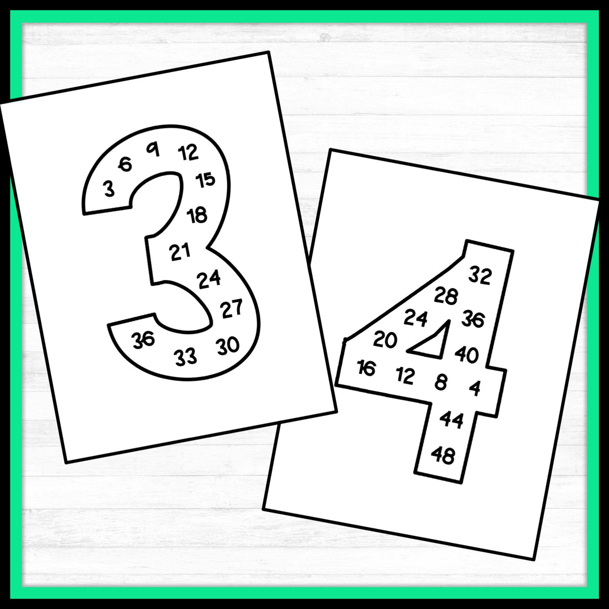 Bulletin Board Numbers (with multiples in them) - DIGITAL DOWNLOAD ...