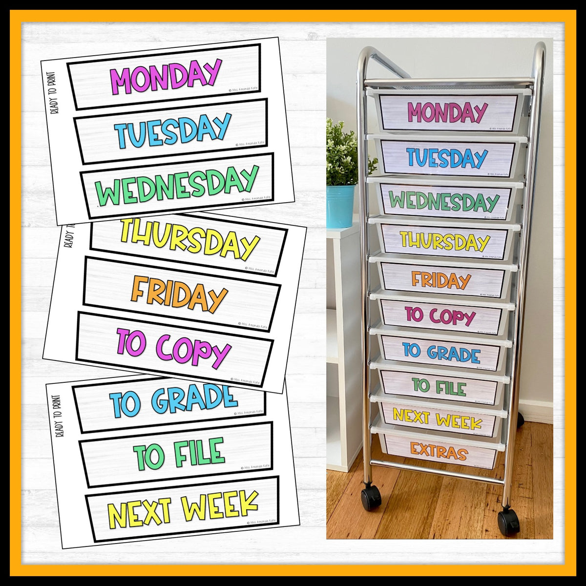 10 Drawer Rolling Cart Labels - DIGITAL DOWNLOAD – Miss Amanda Kate
